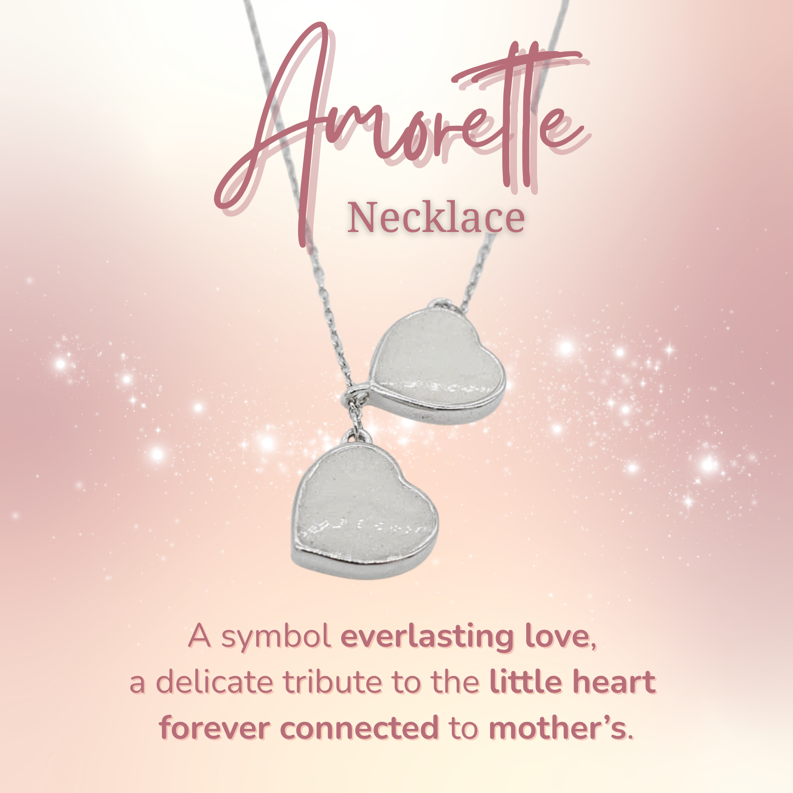 Amorette Twin Heart Breastmilk Necklace | Breastmilk Keepsake Jewellery ...
